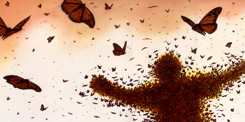 John Clapp's "The Prince of Butterflies" Butterfly Man Painting